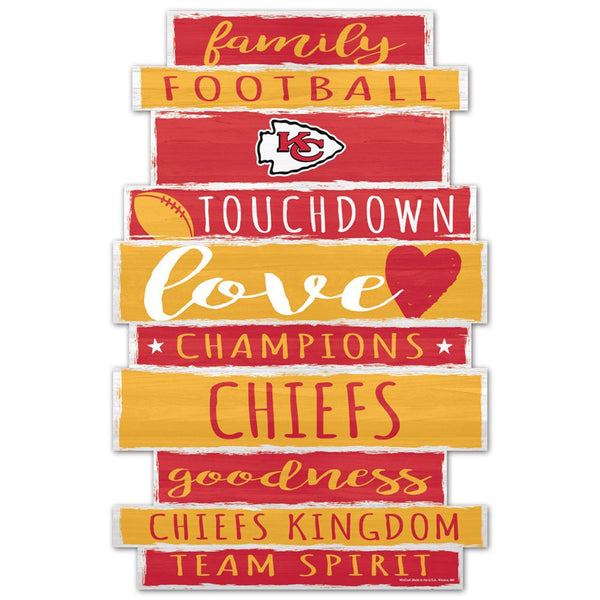 Kansas City Chiefs Sign 11x17 Wood Family Word Design – Fan Shop HQ