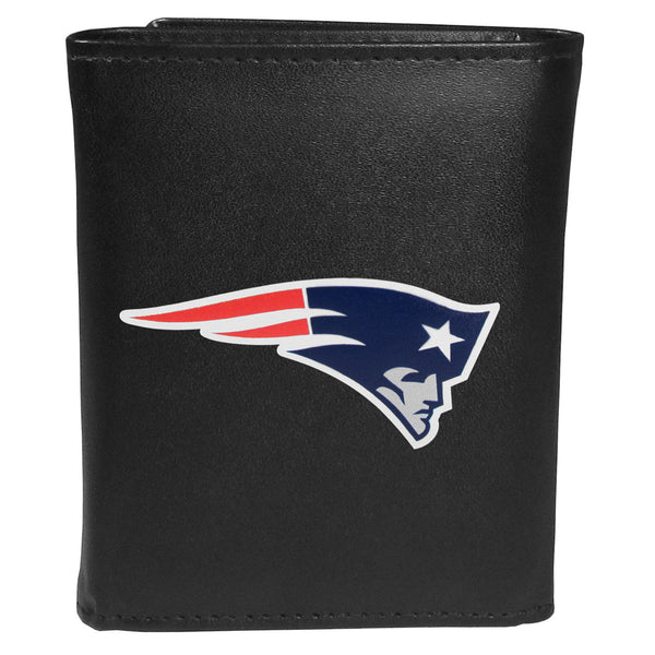 New England Patriots Leather Trifold Wallet, Large Logo – Fan Shop HQ